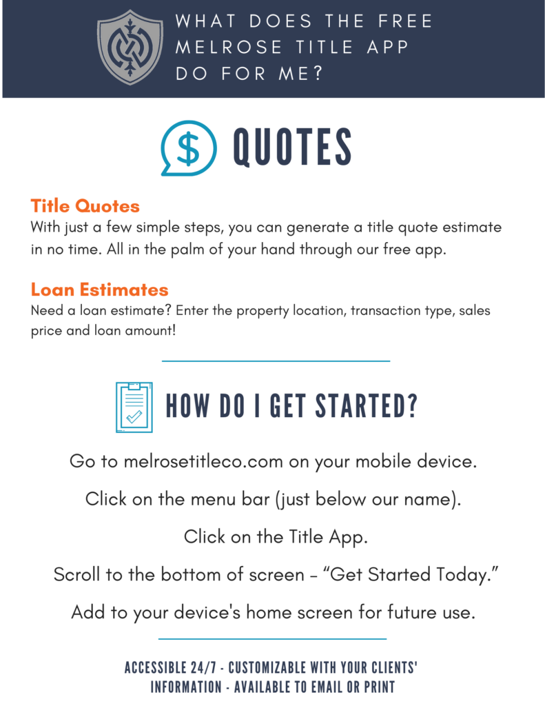FREE Title App - Access 24/7 from Anywhere! - Melrose Title Company